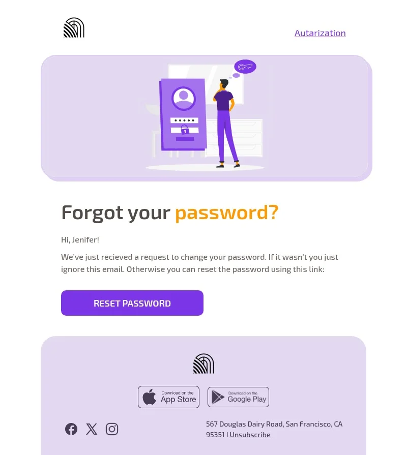 Forgot Password Email Template For SaaS Industry | Selzy